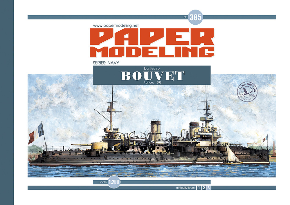 Papírový model francouzské eskadrové bitevní lodi Bouvet