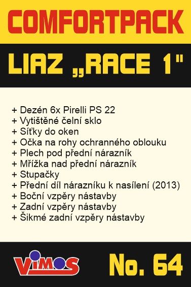 Comfort pack for paper model Vimos 64 - LIAZ "Race 1" - Dakar 2012-2013