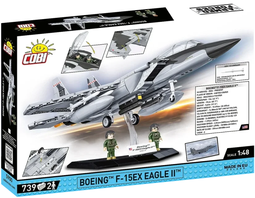 American fighter aircraft Boeing F-15EX Eagle, as a COBI kit